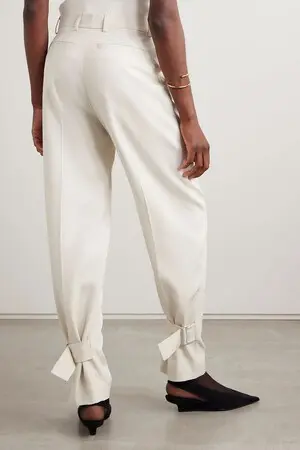 TOTEME Buckle-detailed Crepe Tapered Pants