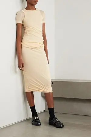 JIL SANDER Cotton Crepe Midi Skirt