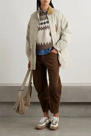 MARANT ETOILE Kimelia Corduroy-trimmed Cotton-canvas Jacket