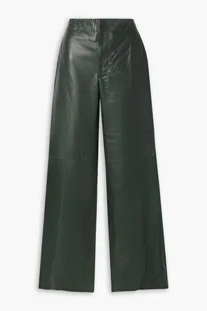 Vegan Leather Barrel Trousers