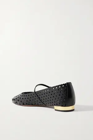 AQUAZZURA Amourose Laser-cut Leather Ballet Flats