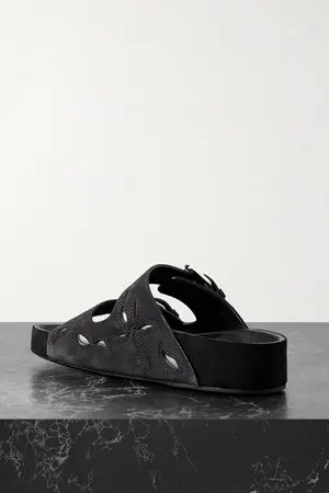 Isabel Marant Étoile Lennyo Embroidered Suede Slides