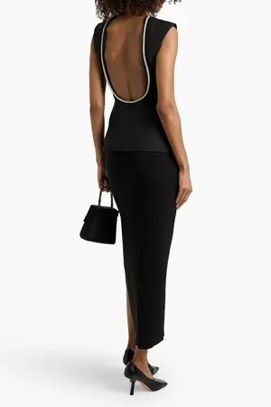 RÓHE Open Back Crystal-embellished Wool-blend Top