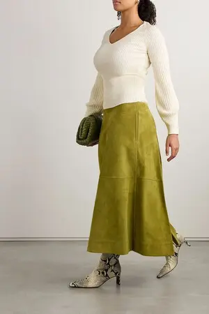 Max Mara Ribbed Cotton V-neck Sweater