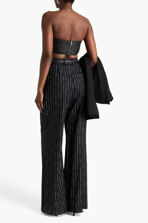 Alexander McQueen Pinstriped Wool Twill Wide-leg Pants