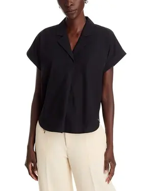 Eileen Fisher Notched Collar Top - Black