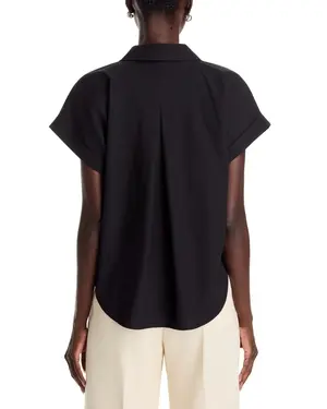 Eileen Fisher Notched Collar Top - Black