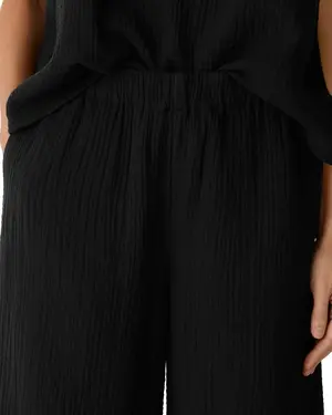 Eileen Fisher Textured Cotton Ankle Pants