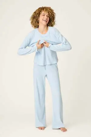 PJ Salvage 3-piece Luxe Ribbed Pajama Set - Celestial