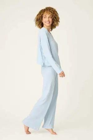 PJ Salvage 3-piece Luxe Ribbed Pajama Set - Celestial