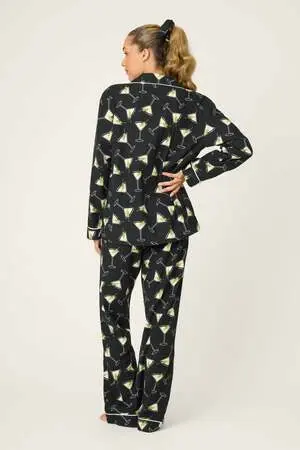 PJ Salvage Super-soft Cotton Merrier With A Martini 3-piece Flannel Pajama Set
