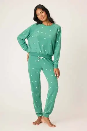 PJ Salvage The Outsider Embroidered Bear Fleece Lounge Pajama Set