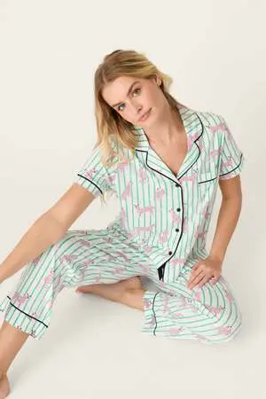 PJ Salvage Whimsy Cool Cat Cropped Pajama Set