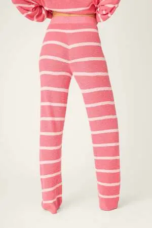 PJ Salvage Cotton Ribbed Stripe Wide Leg Pants