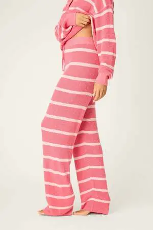 PJ Salvage Cotton Ribbed Stripe Wide Leg Pants