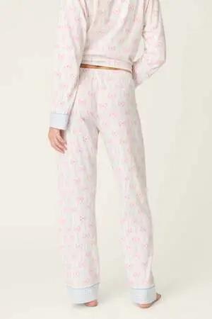 PJ Salvage Bow Print" Open Leg Pajama Pants