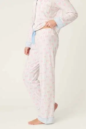 PJ Salvage Bow Print" Open Leg Pajama Pants