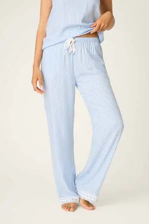 PJ Salvage Striped Wide Leg Pants - One-color