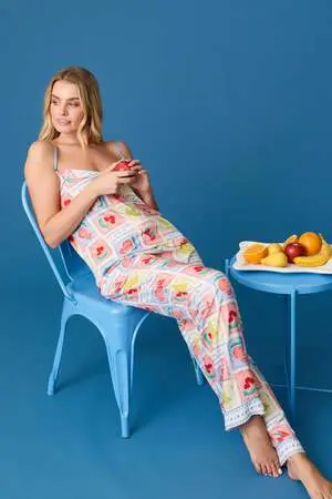 PJ Salvage Frutta Fresca Summer Harvest Long Lounge Pajama Set - Multi