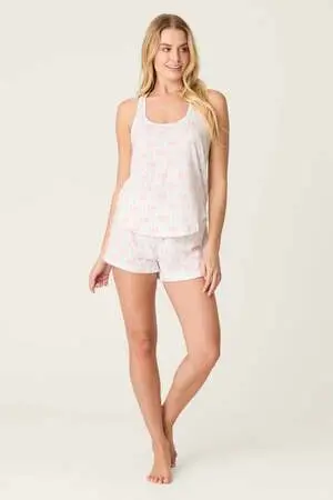 PJ Salvage Printed Cotton Pajama Shorts With Bow Detail