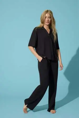 PJ Salvage Jammie Essentials Long Pajama Set - Black