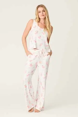 PJ Salvage Paloma Mama Sweet Sips Long Pajama Set - Ivory
