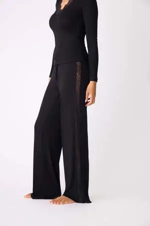 PJ Salvage Lacey Basics Lounge Pants With Lace Insets