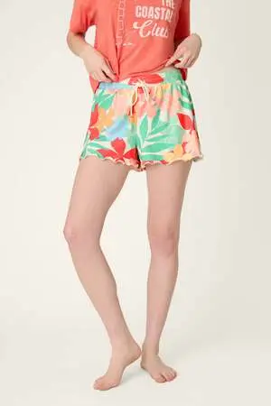PJ Salvage The Coastal Club Sunpajama Set Blooms Sleep Shorts - Multi