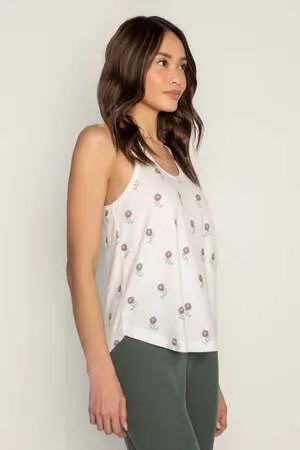 PJ Salvage Thermal Rosette Print Racerback Tank