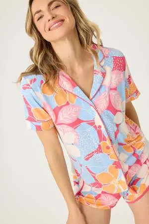 PJ Salvage Tropical Floral Short Sleeve Pajama Top - Multi