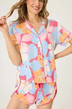 PJ Salvage Tropical Floral Short Sleeve Pajama Top