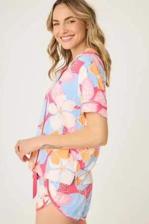 PJ Salvage Tropical Floral Short Sleeve Pajama Top