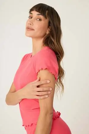 PJ Salvage Brushed Pointelle Tee