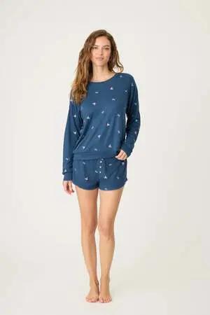 PJ Salvage English Rose Embroidered Sleep Shorts