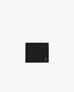 Saint Laurent Tiny Cassandre East/west Wallet With Coin Purse In Smooth Leather - Black