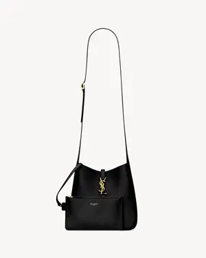 Saint Laurent Le 5 À 7 Supple Crossbody Bag In Grained Leather - Black