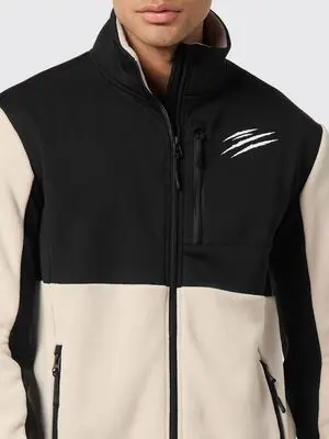 PLEIN SPORT Zip-up Fleece Jacket - Beige