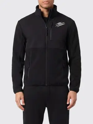 PLEIN SPORT Zip-up Fleece Jacket - Black