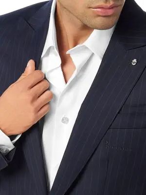BILLIONAIRE Striped Blazer - Navy