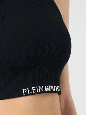 PLEIN SPORT Technical Stretch Cropped Racerback Top