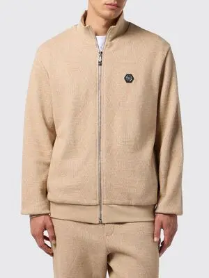 Philipp Plein Bomber Jacket With All-over Monogram Print - Beige