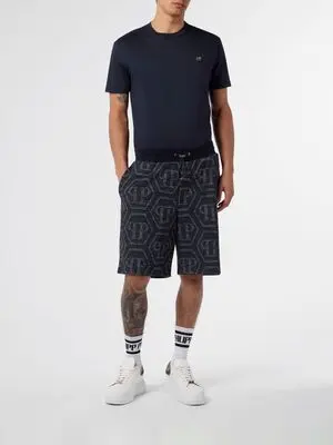 Philipp Plein Jacquard Monogram Jogging Shorts - Navy
