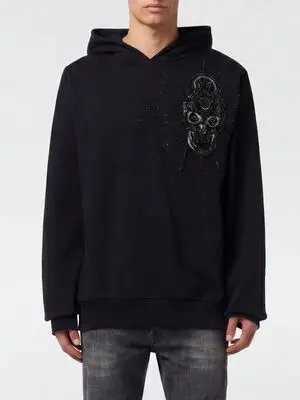 Philipp Plein Embellished Skull Hooded Sweatshirt - Black
