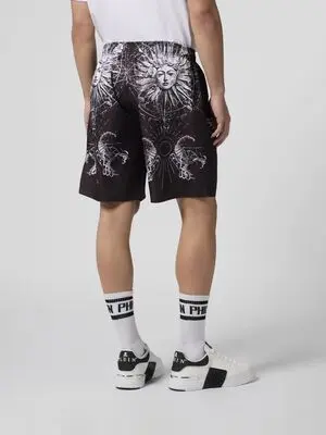 Philipp Plein Graphic Print Jersey Shorts