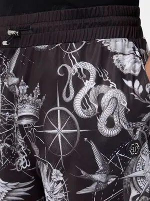 Philipp Plein Graphic Print Mesh Jogging Shorts