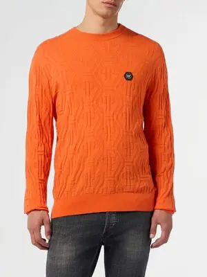 Philipp Plein Monogram Pattern Crewneck Jumper - Orange