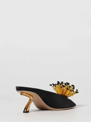 FERRAGAMO Embellished Satin Mules - Black