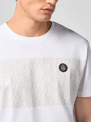 BILLIONAIRE Slim Fit Cotton T-shirt With Contrasting Logo On The Chest - White