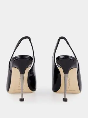 Manolo Blahnik Patent Leather Slingback High-heeled Sandals