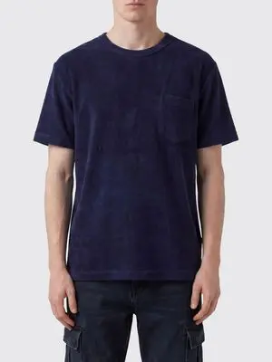 Howlin' Crew Neck T-shirt In Cotton Blend With A Chest Patch Pocket - Blue